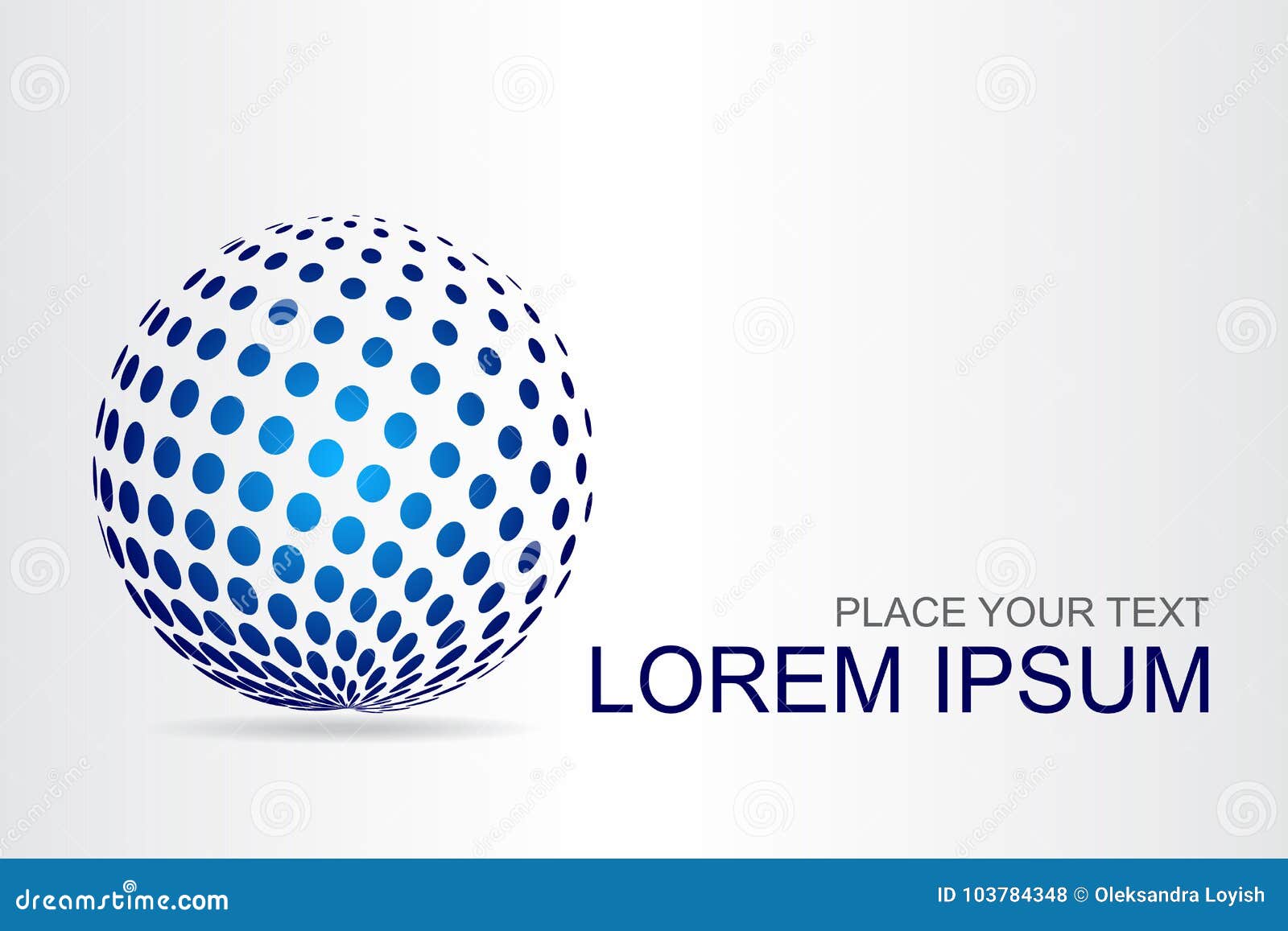 Logo Stylized Spherical Surface with Abstract Shapes Stock Vector ...