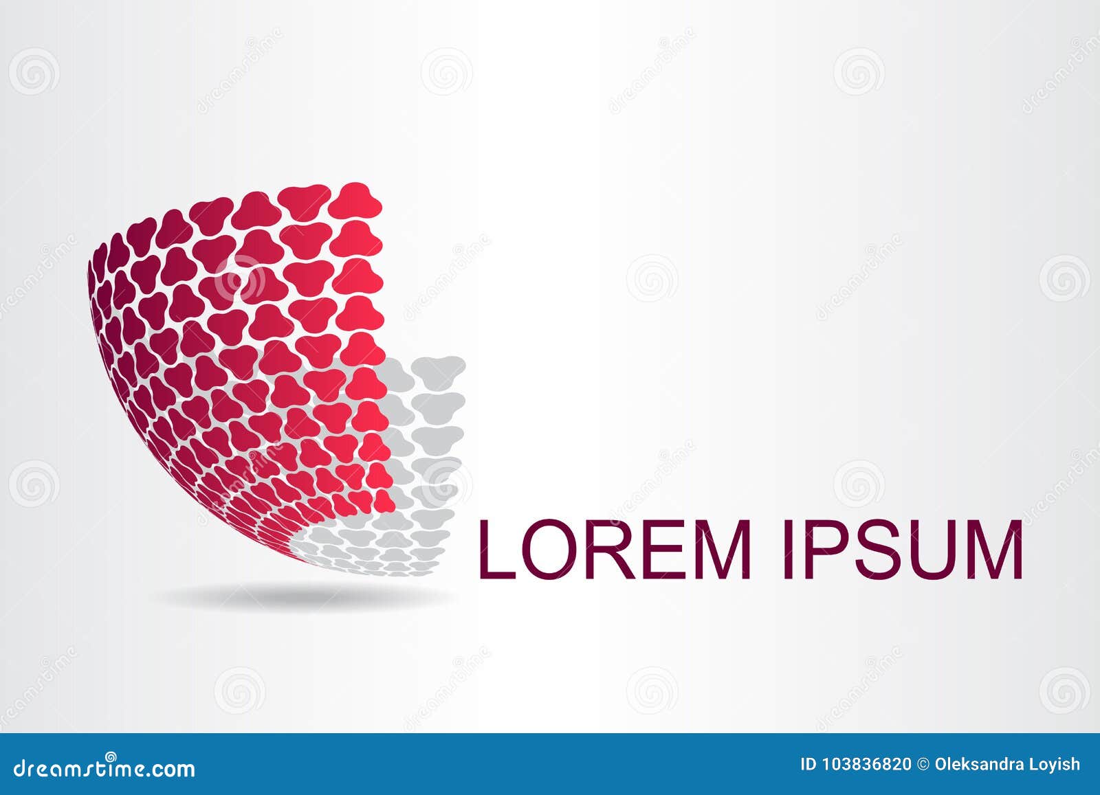 Logo Stylized Spherical Surface with Abstract Shapes Stock Vector ...