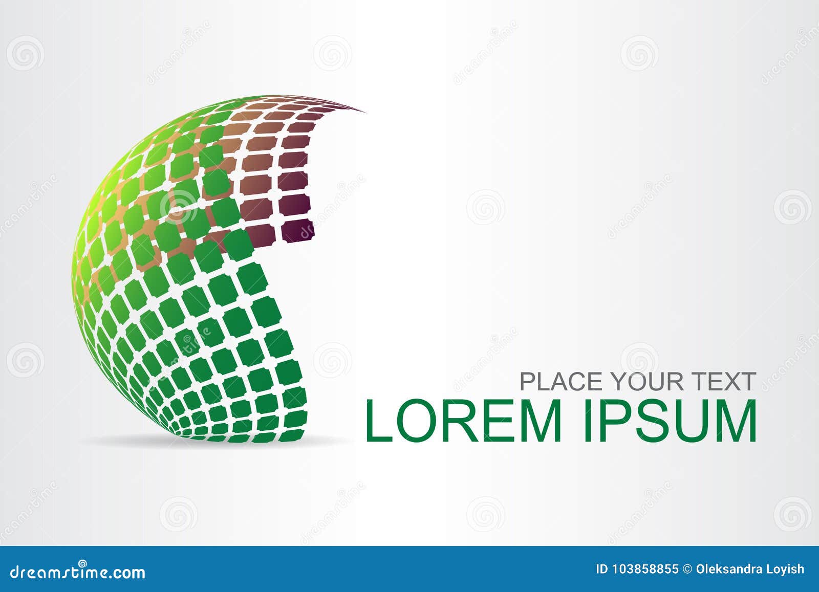 Logo Stylized Spherical Surface with Abstract Shapes Stock Vector ...