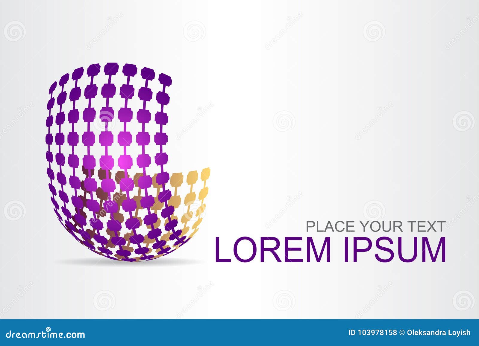 Logo Stylized Spherical Surface with Abstract Shapes Stock Vector ...