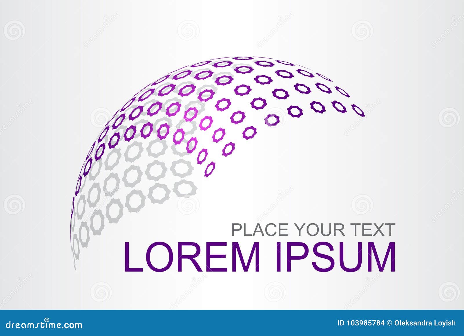 Logo Stylized Spherical Surface with Abstract Shapes Stock Vector ...