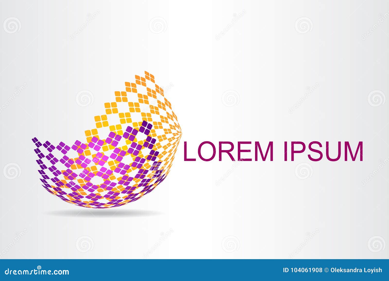 Logo Stylized Spherical Surface with Abstract Shapes Stock Vector ...