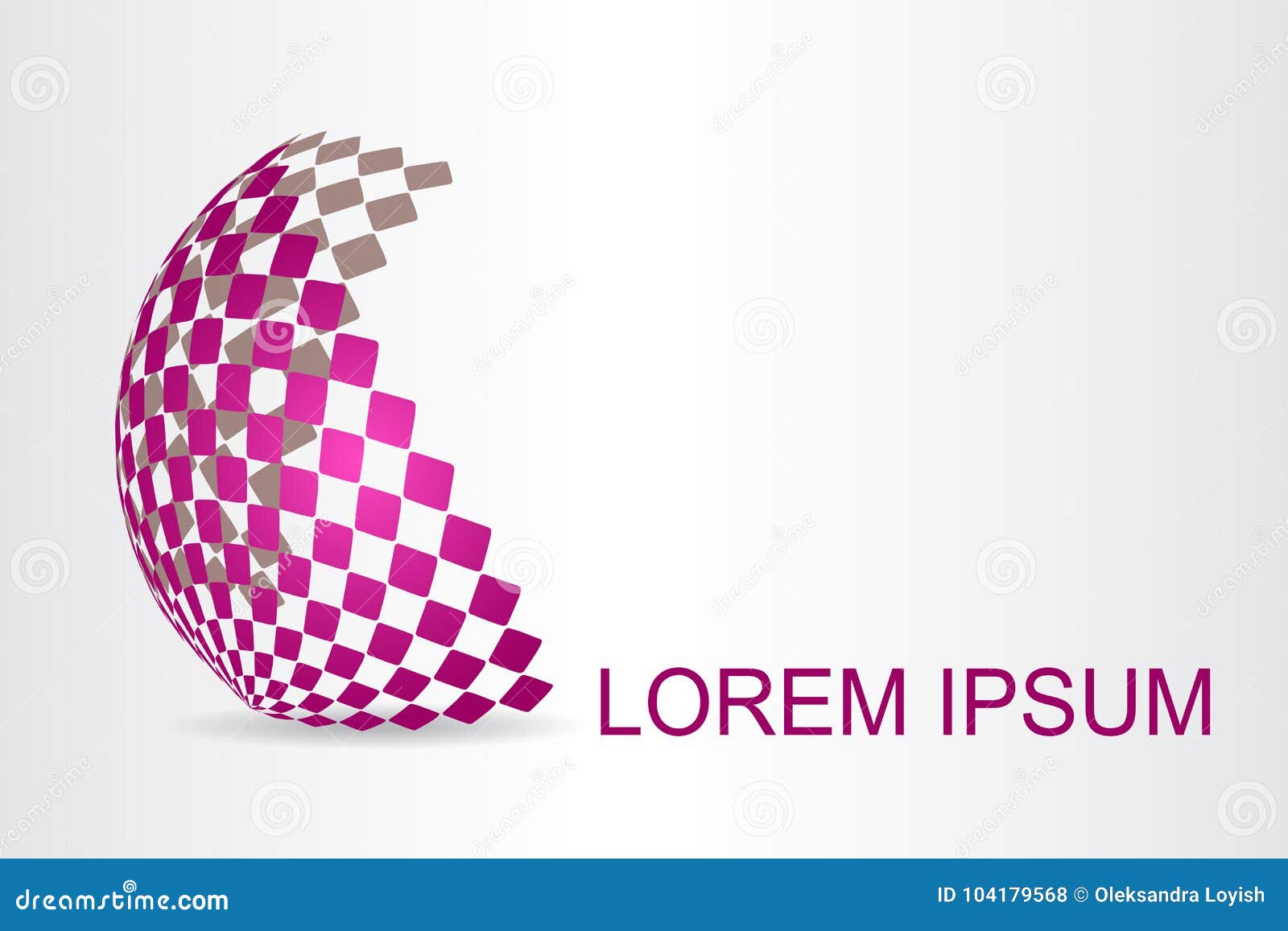 Logo Stylized Spherical Surface with Abstract Shapes Stock Vector ...