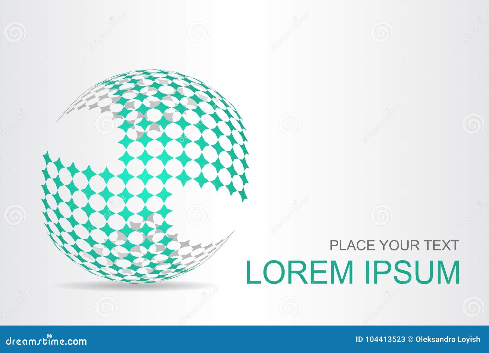 Logo Stylized Spherical Surface with Abstract Shapes Stock Vector ...