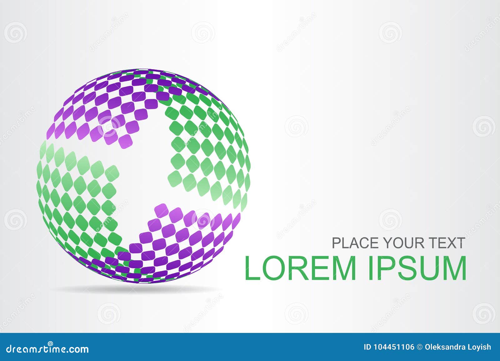 Logo Stylized Spherical Surface with Abstract Shapes Stock Vector ...