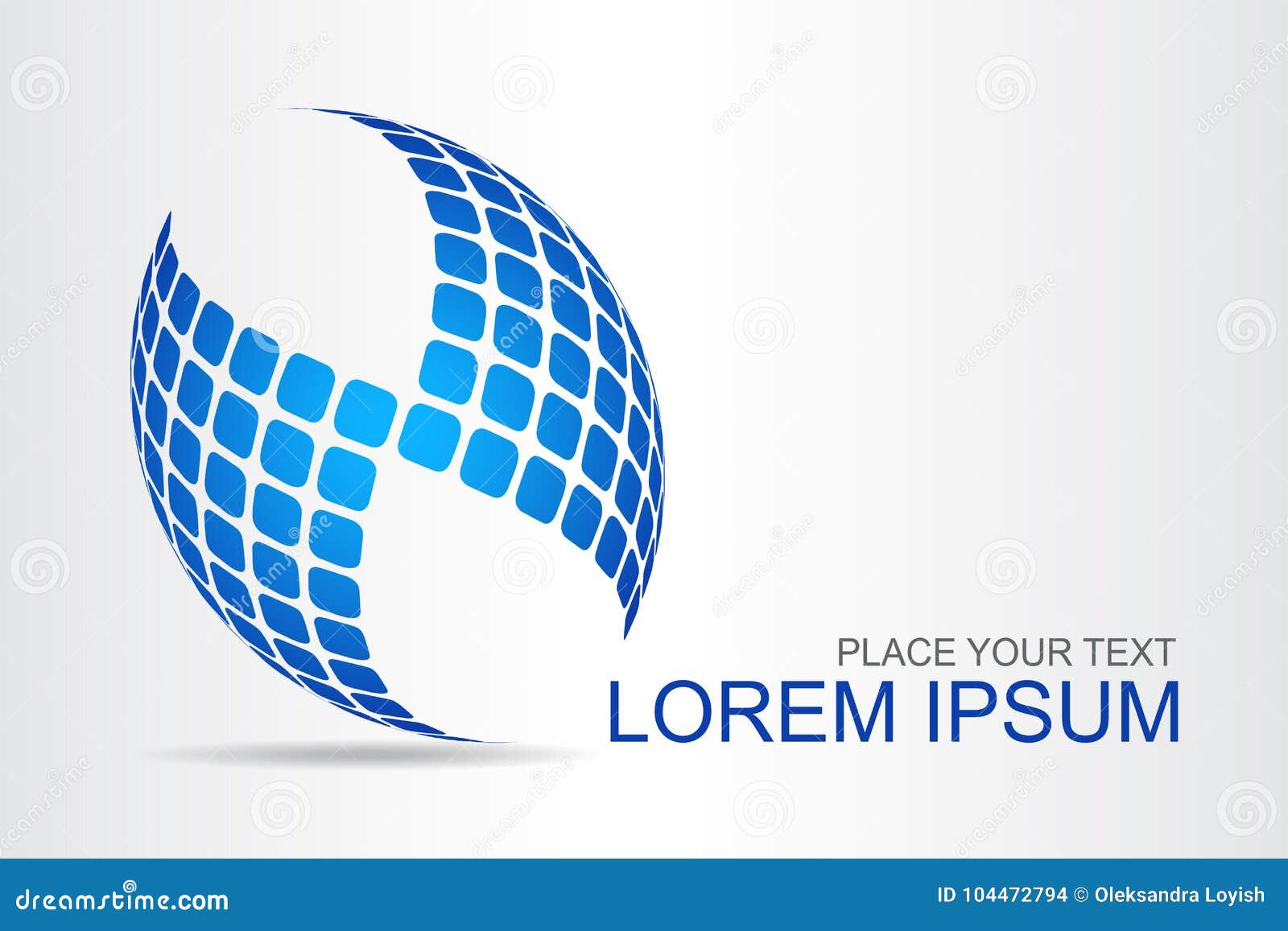 Logo Stylized Spherical Surface with Abstract Shapes Stock Vector ...