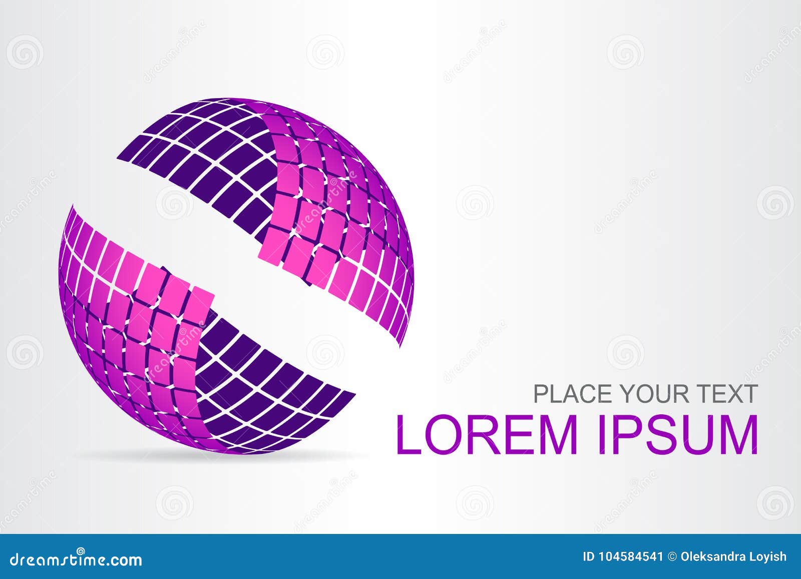 Logo Stylized Spherical Surface with Abstract Shapes Stock Vector ...