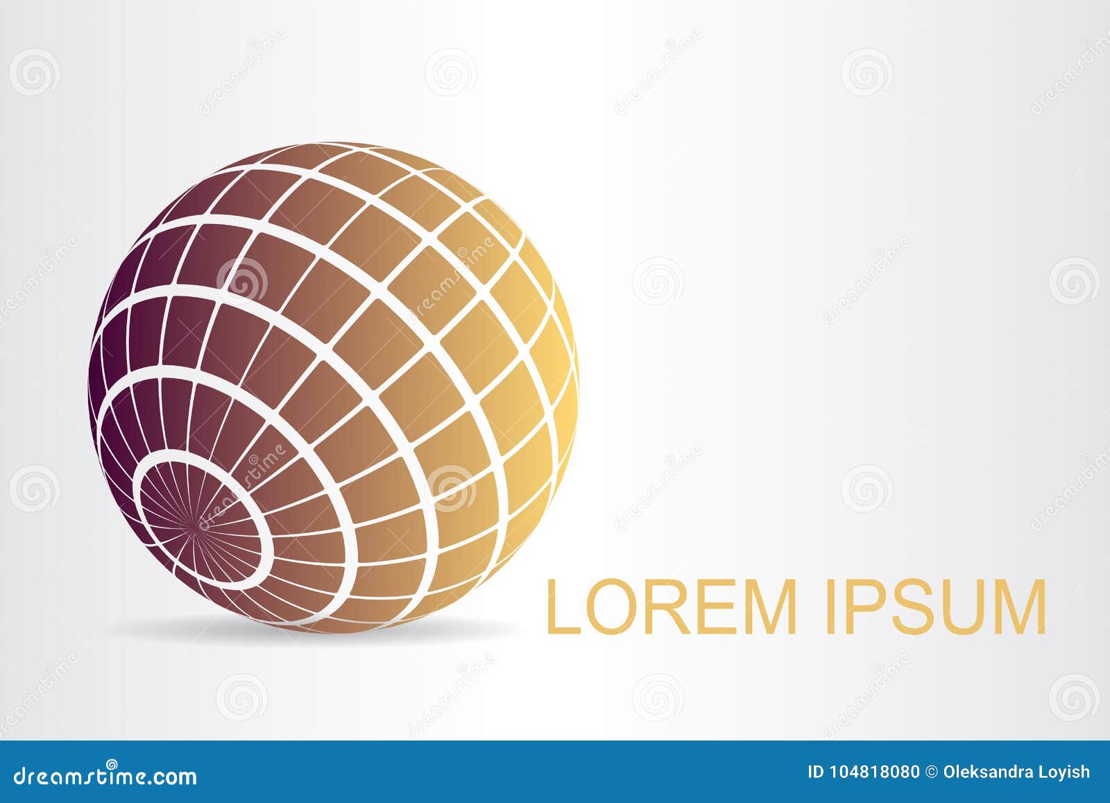 Logo Stylized Spherical Surface with Abstract Shapes Stock Vector ...