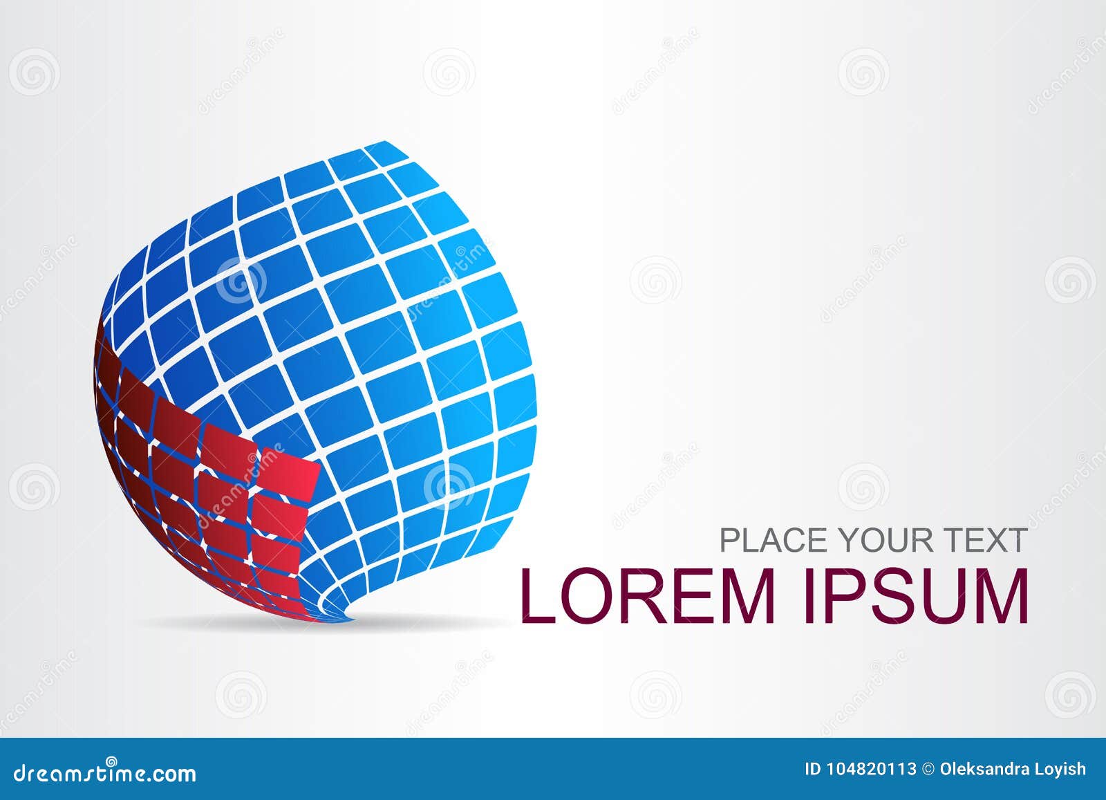 Logo Stylized Spherical Surface with Abstract Shapes Stock Vector ...