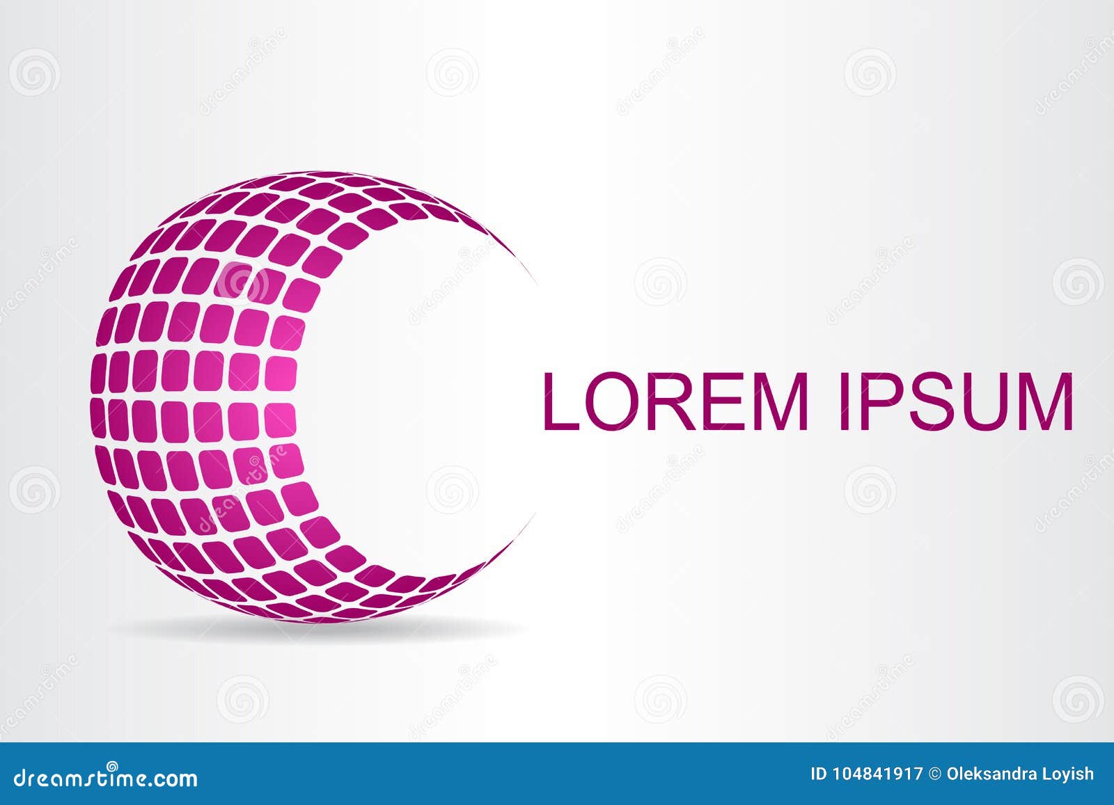 Logo Stylized Spherical Surface with Abstract Shapes Stock Vector ...