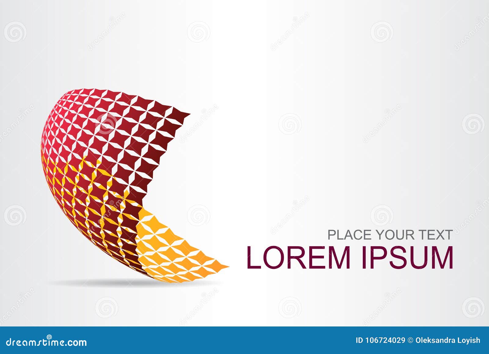 Logo Stylized Spherical Surface with Abstract Shapes Stock Vector ...