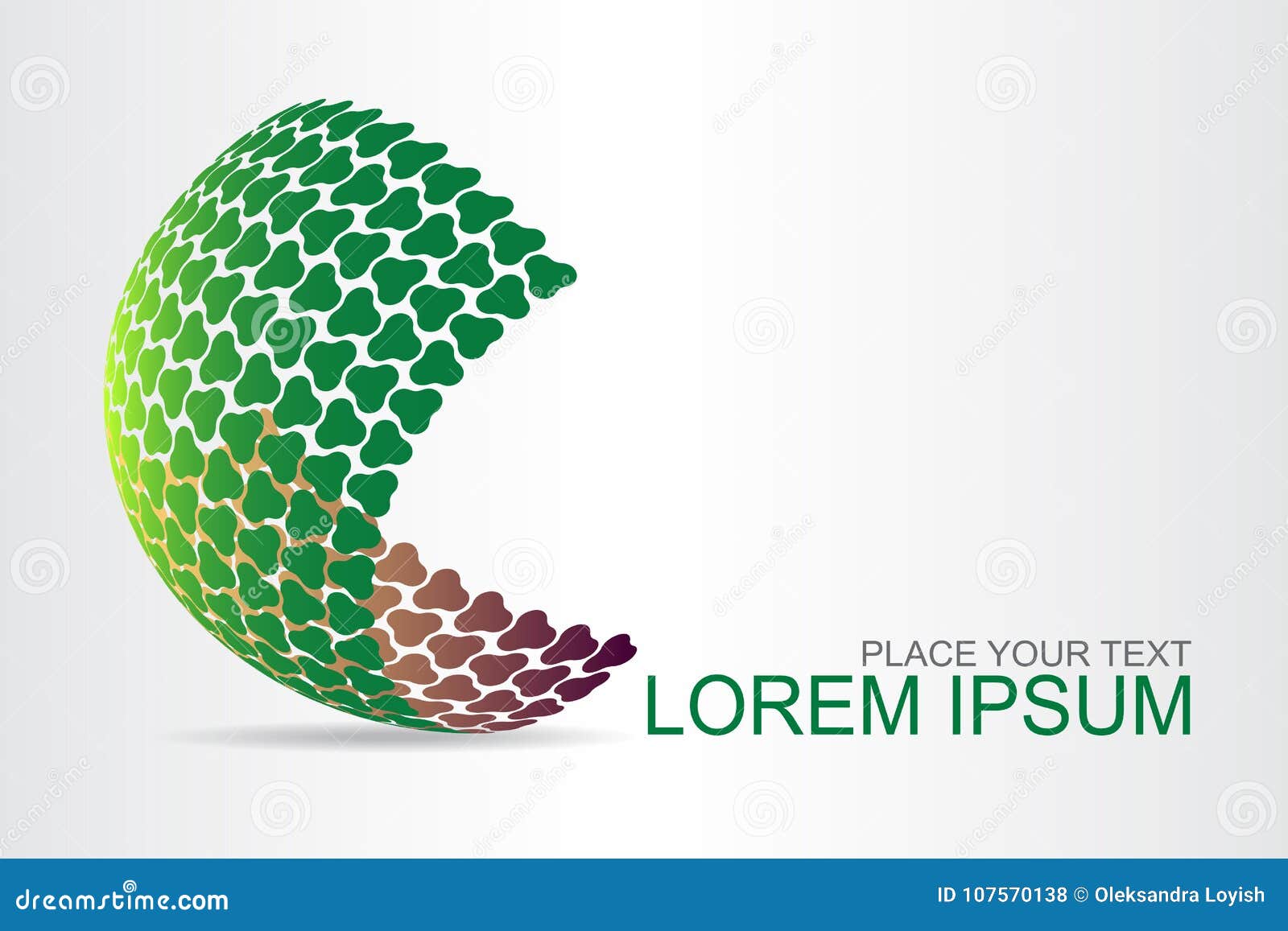 Logo Stylized Spherical Surface with Abstract Shapes Stock Vector ...