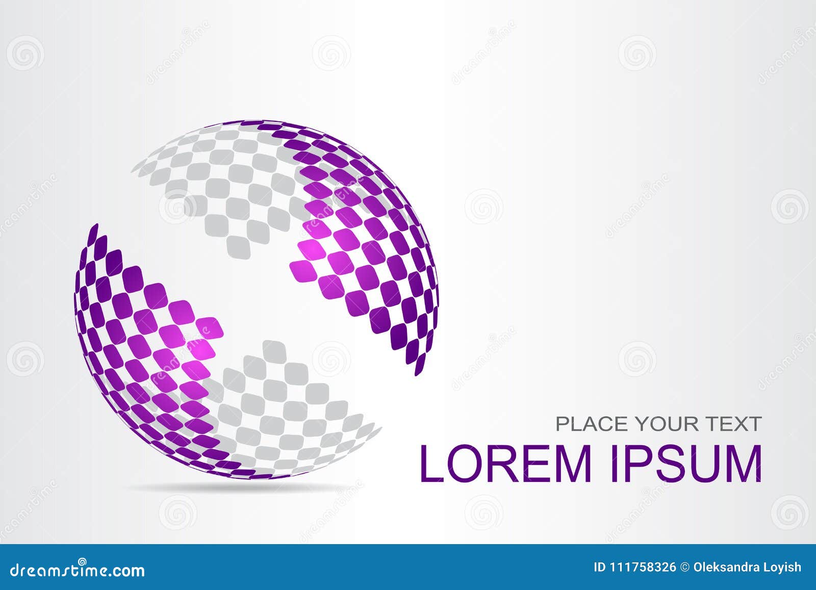 Logo Stylized Spherical Surface with Abstract Shapes Stock Vector ...