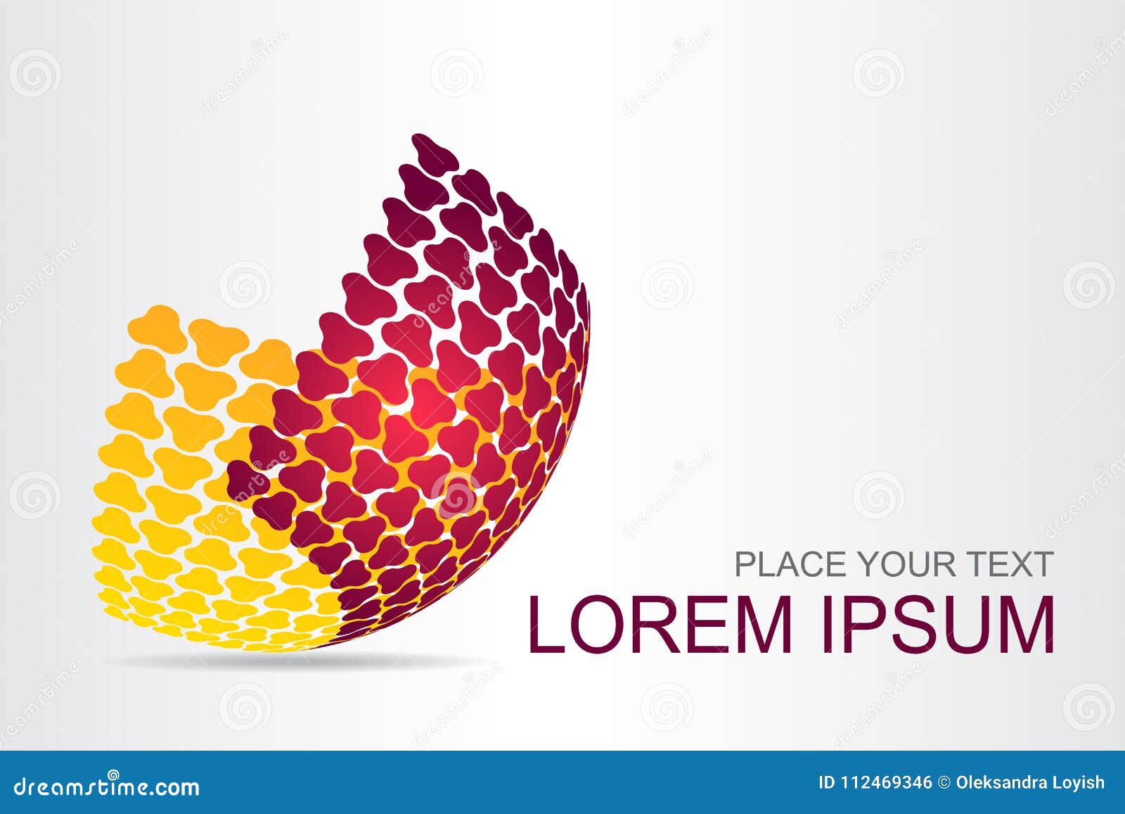 Logo Stylized Spherical Surface with Abstract Shapes Stock Vector ...