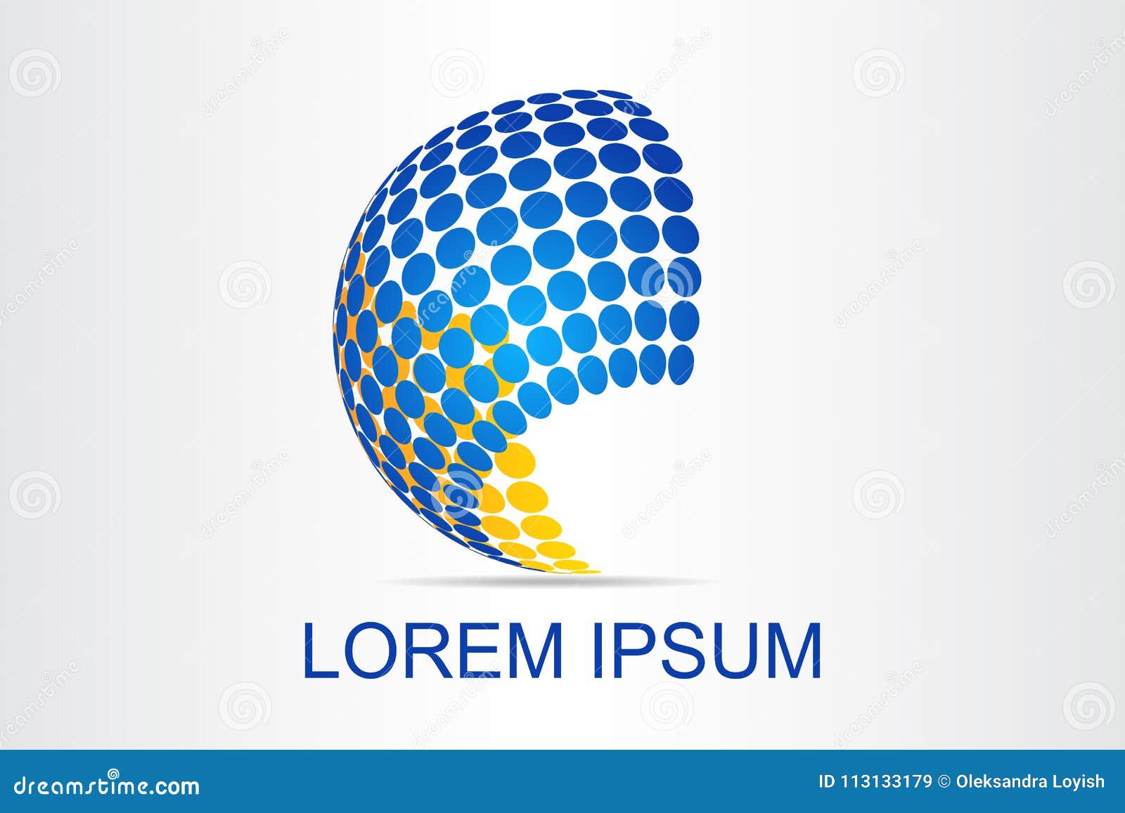 Logo Stylized Spherical Surface with Abstract Shapes Stock Vector ...