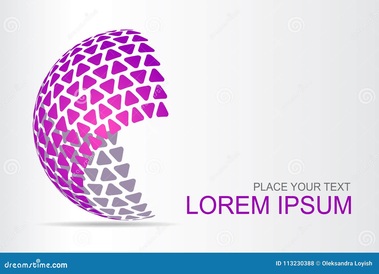 Logo Stylized Spherical Surface with Abstract Shapes Stock Vector ...