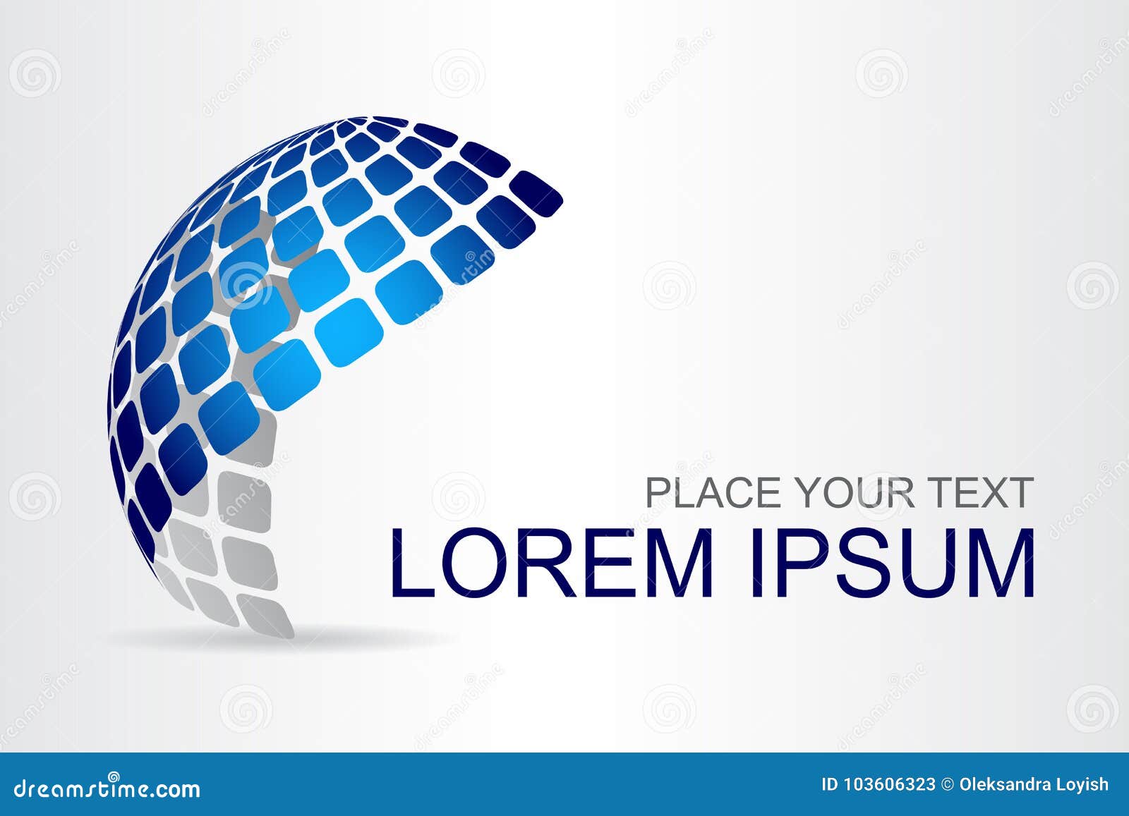 Logo Stylized Spherical Surface with Abstract Shapes Stock Vector ...