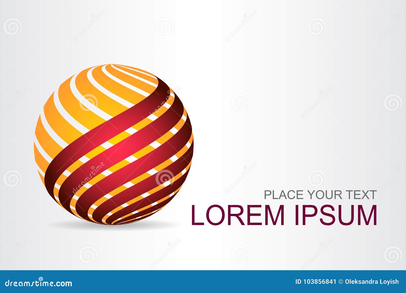 Logo Stylized Spherical Surface with Abstract Shapes Stock Vector ...