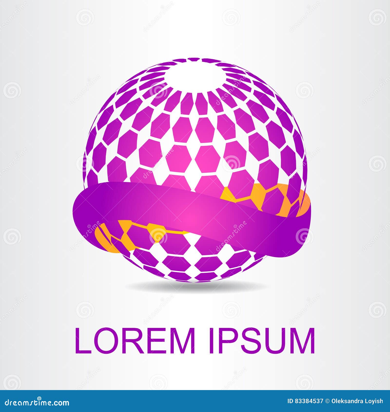 Logo Stylized Spherical Surface with Abstract Shapes Stock Vector ...