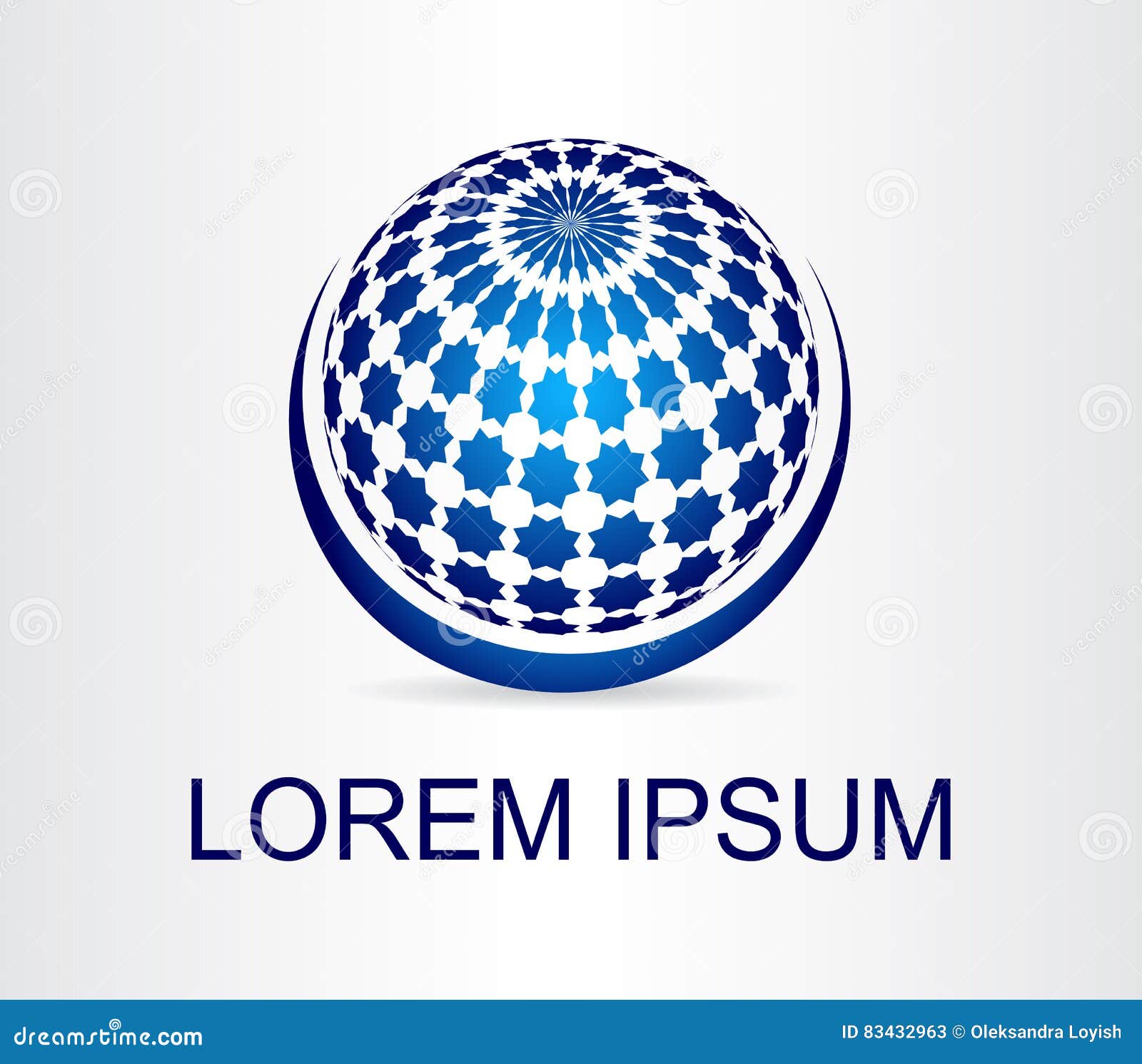 Logo Stylized Spherical Surface with Abstract Shapes Stock Vector ...