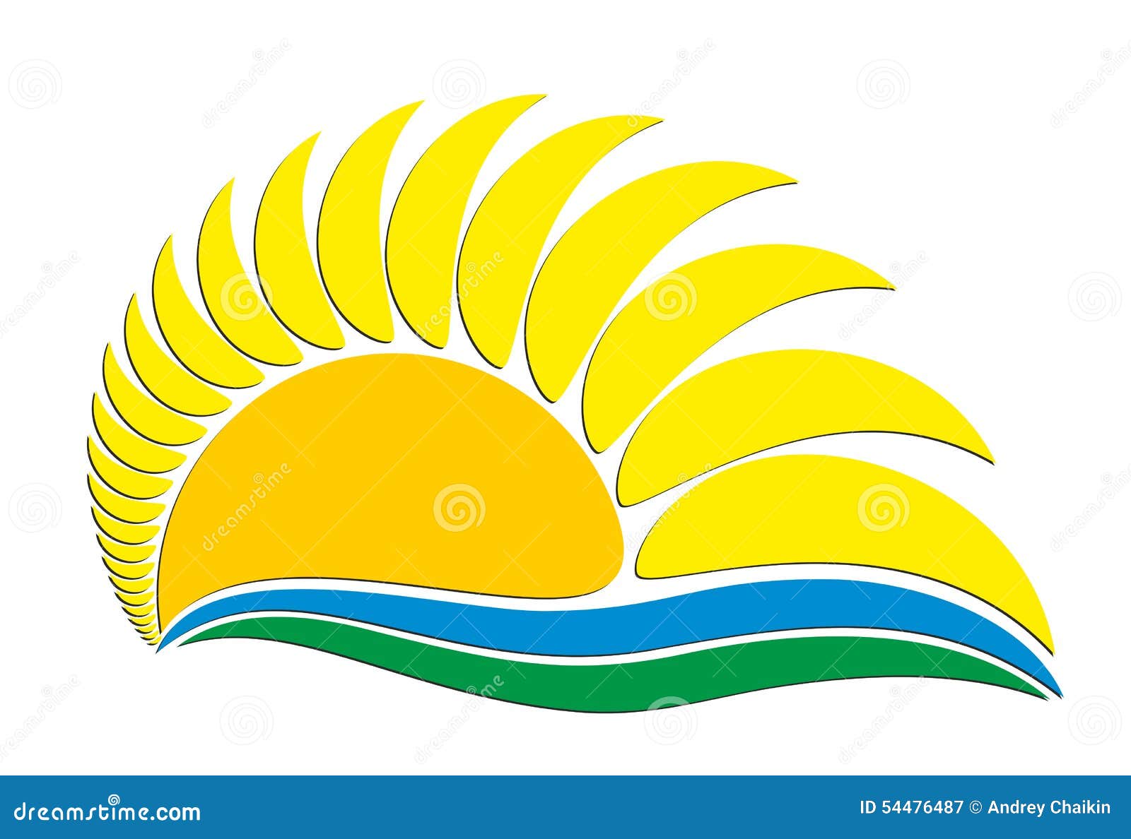 Logo Sun. Cartoon Vector | CartoonDealer.com #54476487