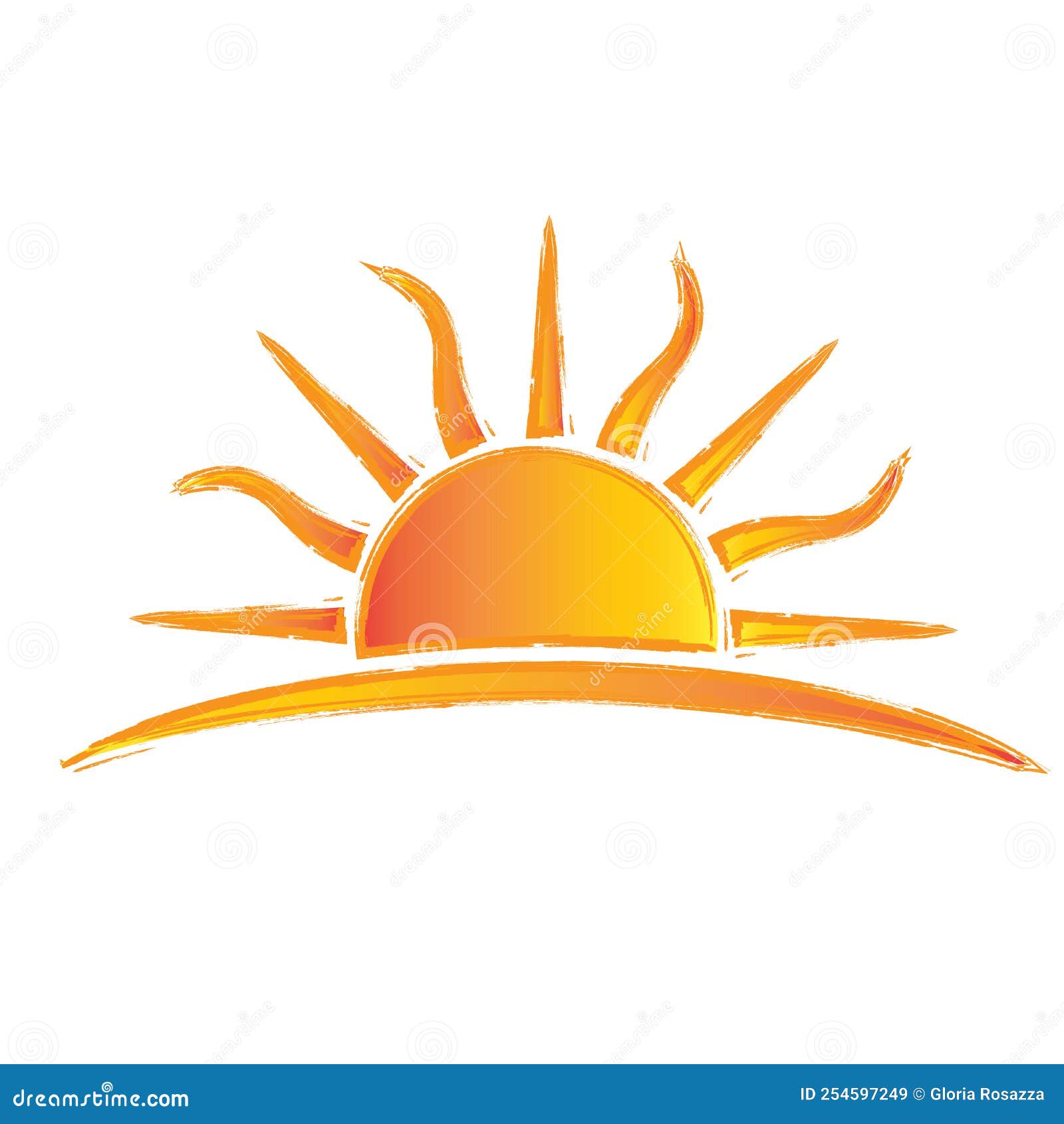 Logo Sun Swirly Rays Tropical Climate Vector Stock Illustration ...