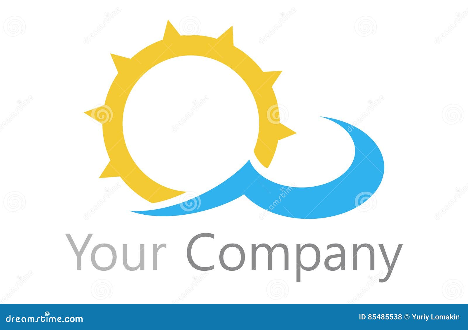 Logo sun and water stock vector. Illustration of agency - 85485538