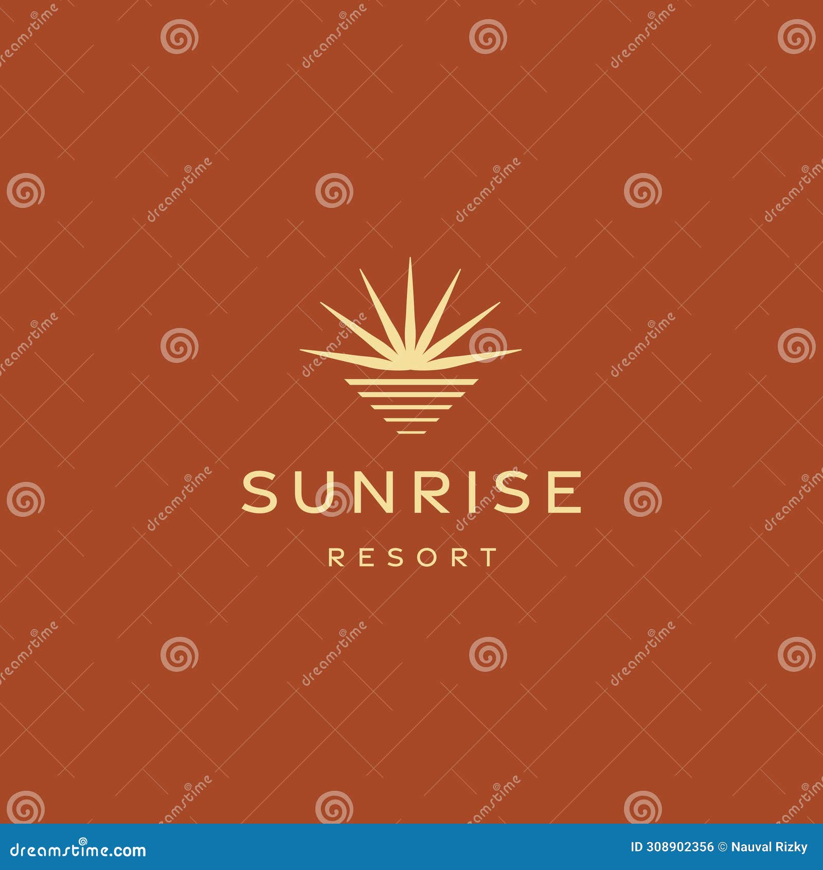 Sunrise Resort Luxury logo stock photo. Illustration of couples - 308902356