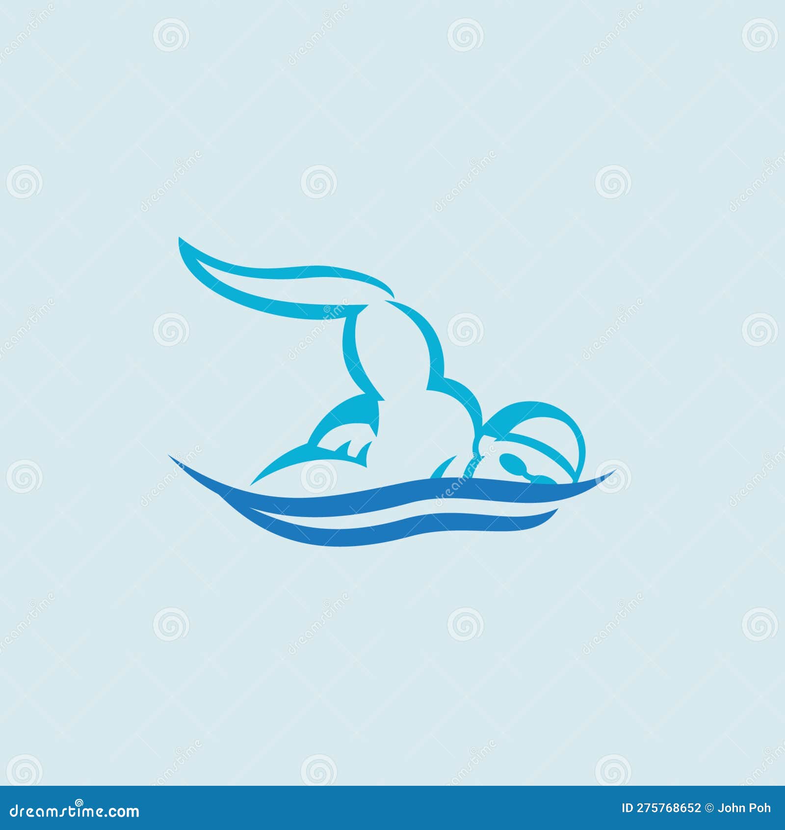Logo Of A Swimmer Swimming Freestyle Vector Illustration ...