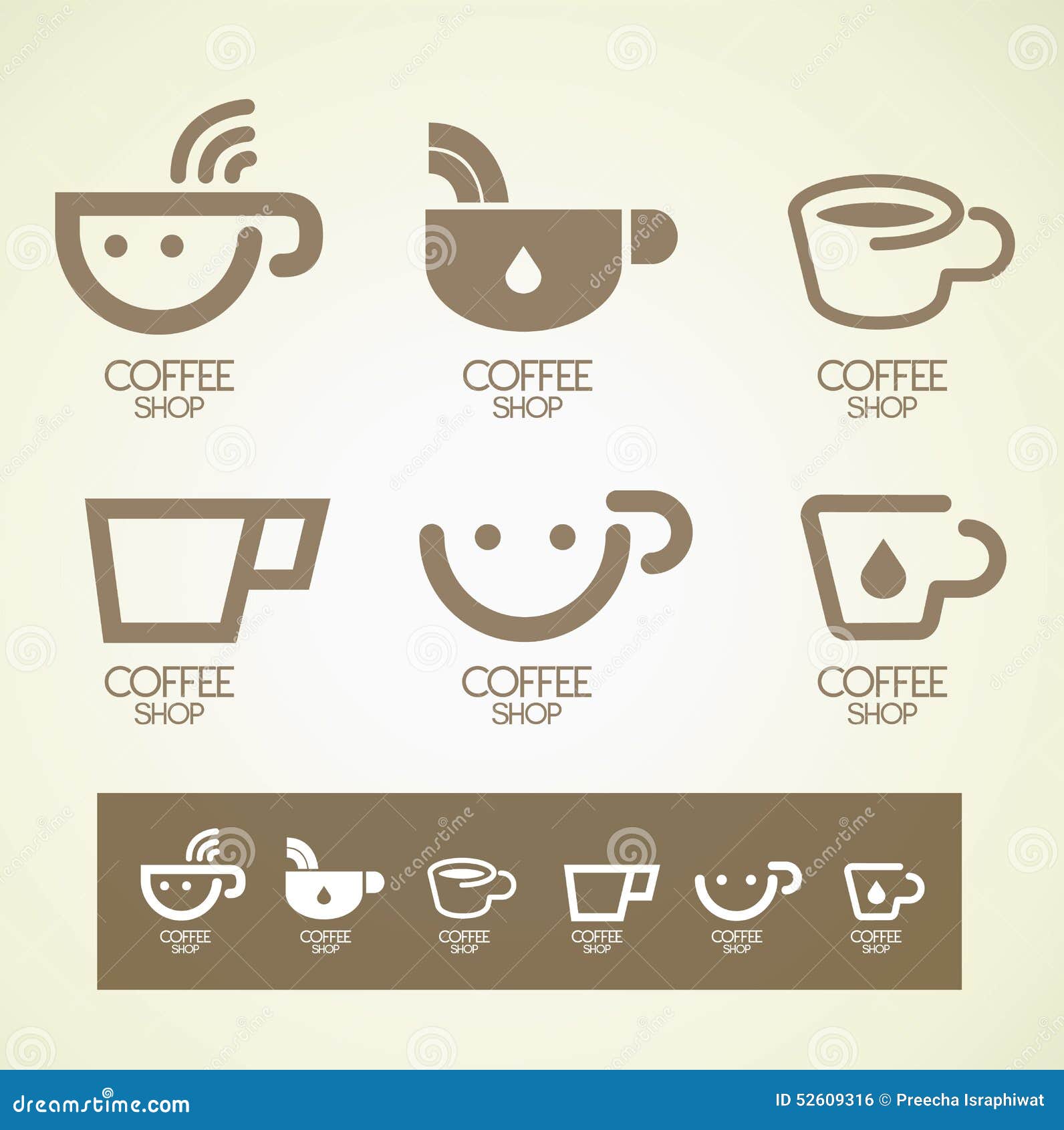 Logo and Symbol Design Coffee Concept Stock Vector - Illustration of ...