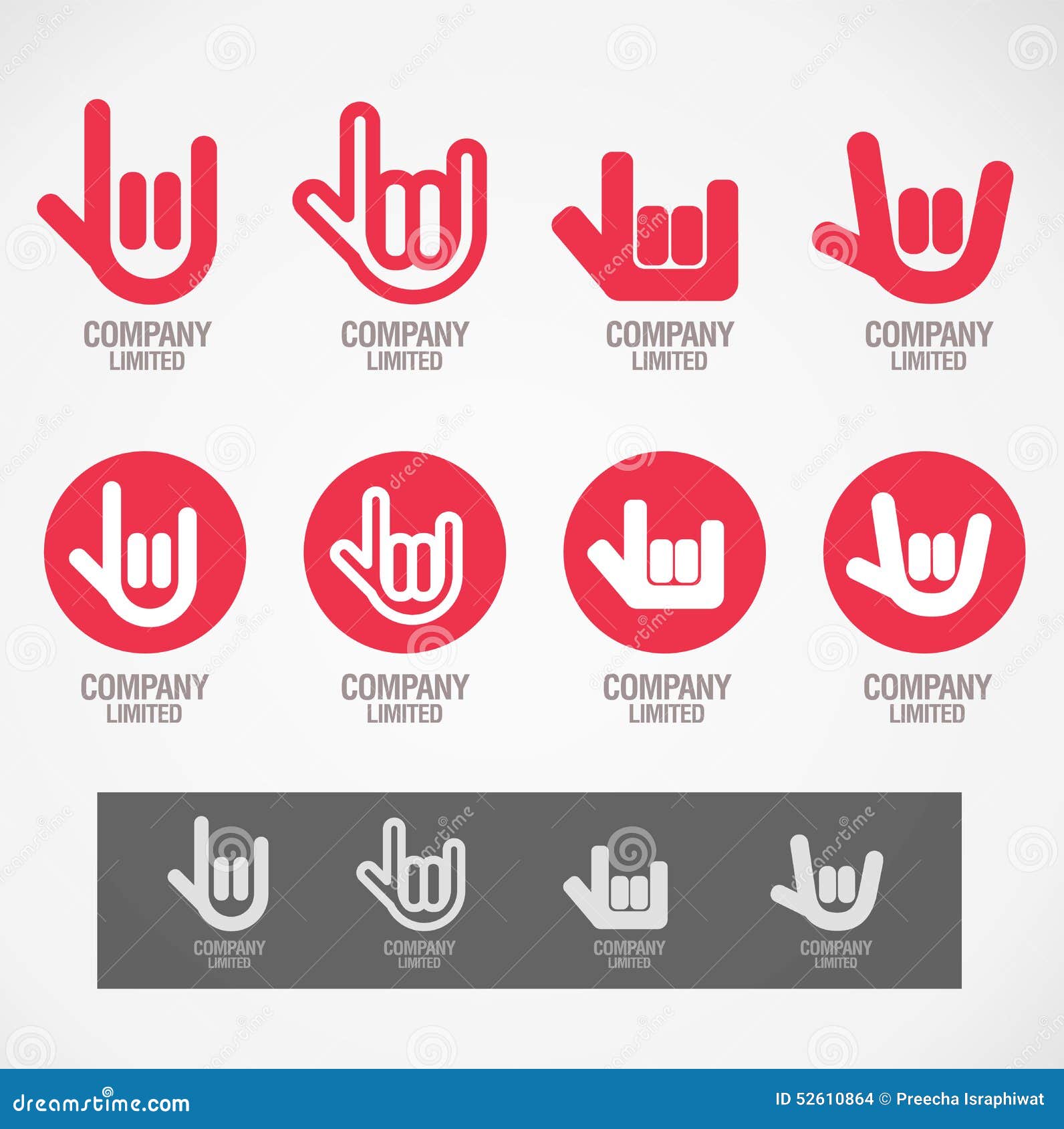 Rock Hand Sign Logo, Metal Hand Finger Gesture Vector With Bolt ...