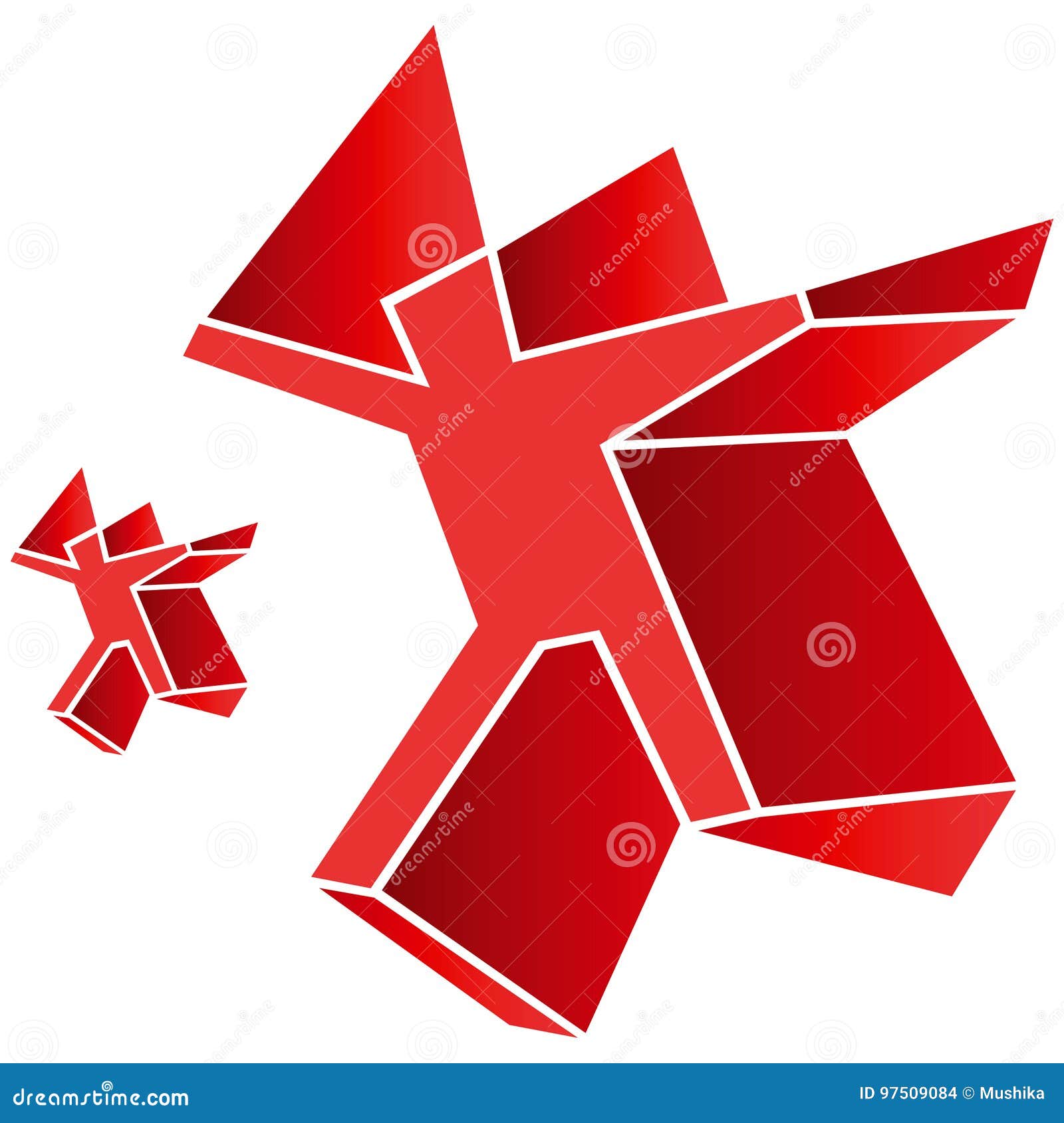 Logo Symbol Emblem Red Man Human Figure Stock Vector - Illustration of ...