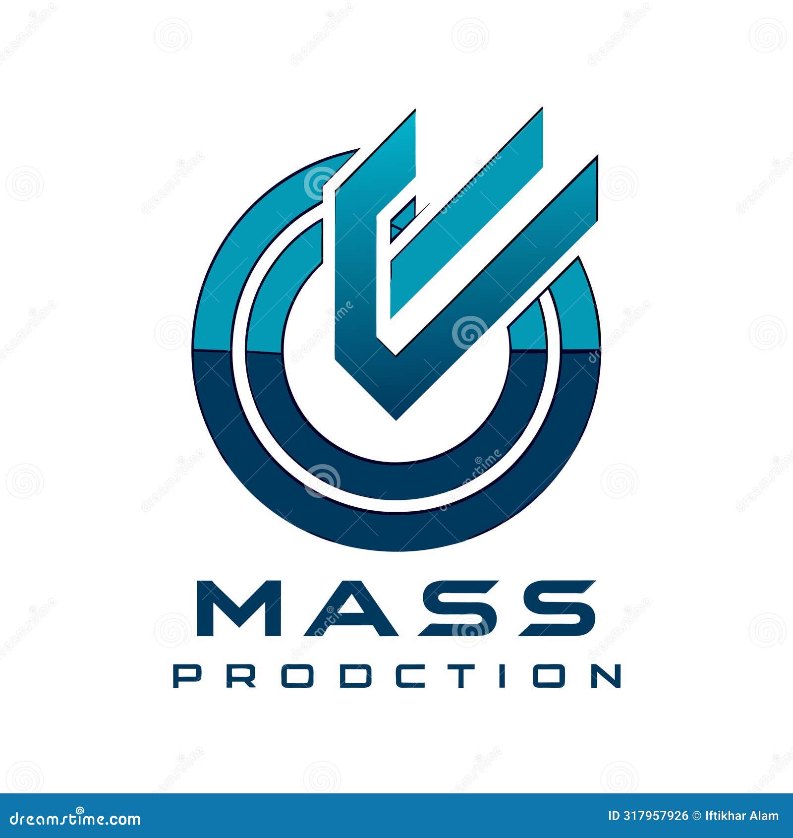 A Logo Symbolizing Mass Production, Featuring Streamlined Design ...