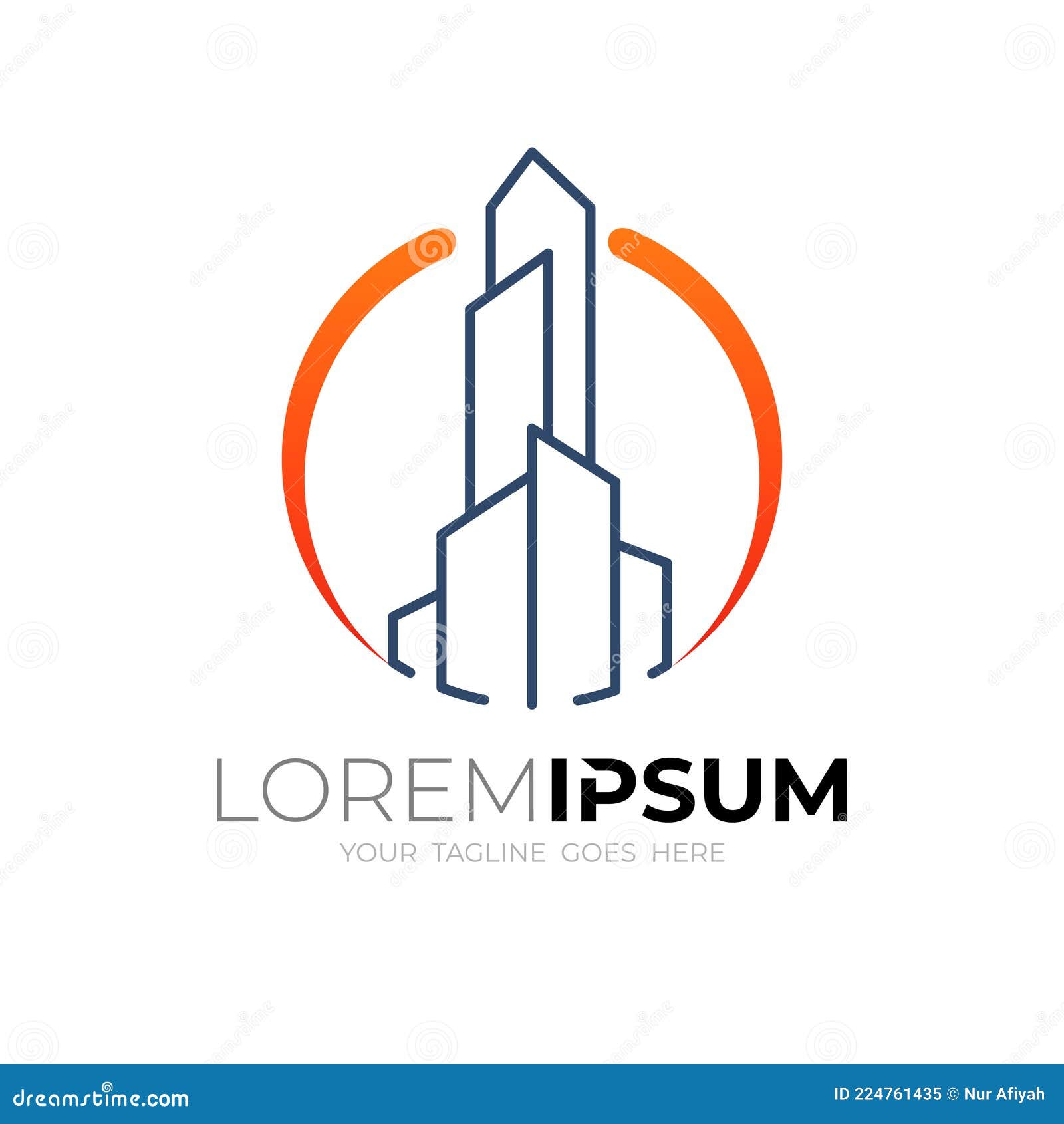 Logo of a Tall Tower in a Modern City, Stock Vector - Illustration of ...