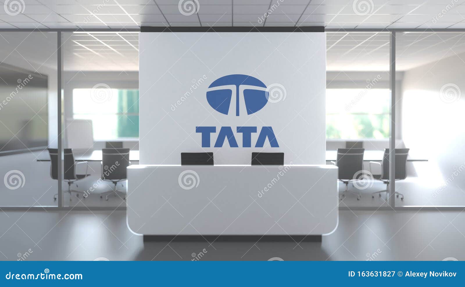 Logo of Tata on a Wall in the Modern Office, Editorial Conceptual 3D ...