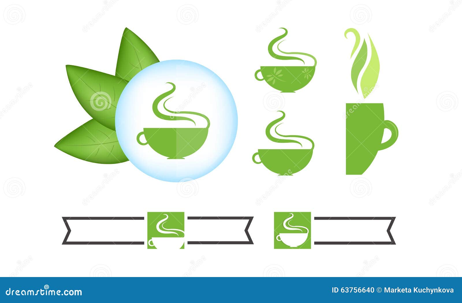 Logo tea set symbols stock vector. Illustration of logotype - 63756640