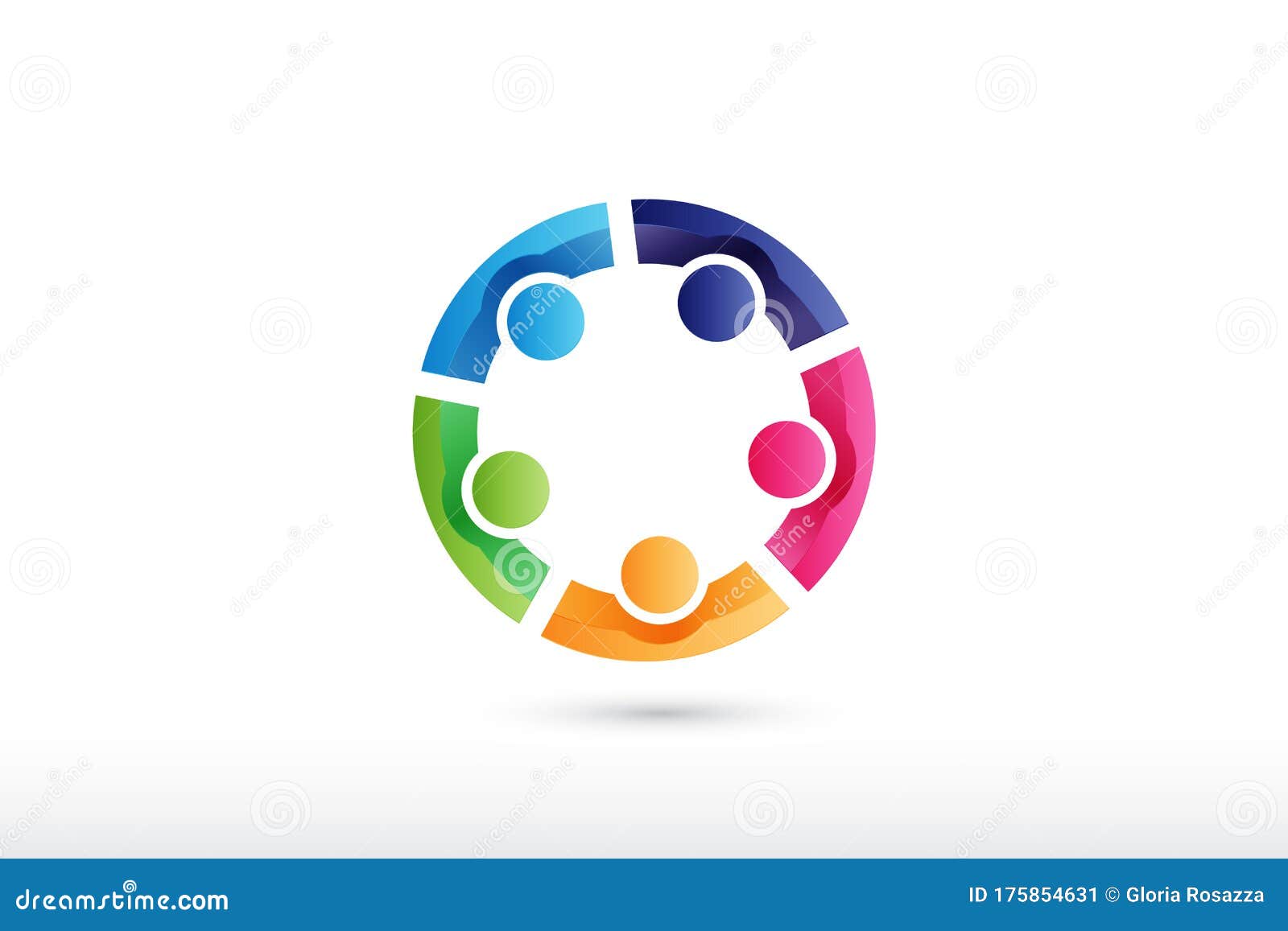 Logo Team Holding Hands Collaboration and Helping People Stock Vector ...