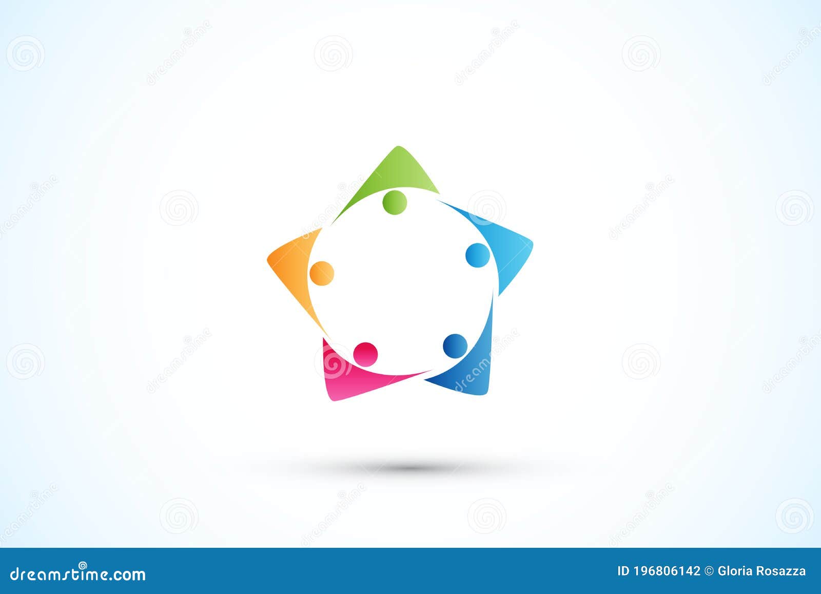 Logo Teamwork Business People Unity Partners Friendship in a Hug Stock ...