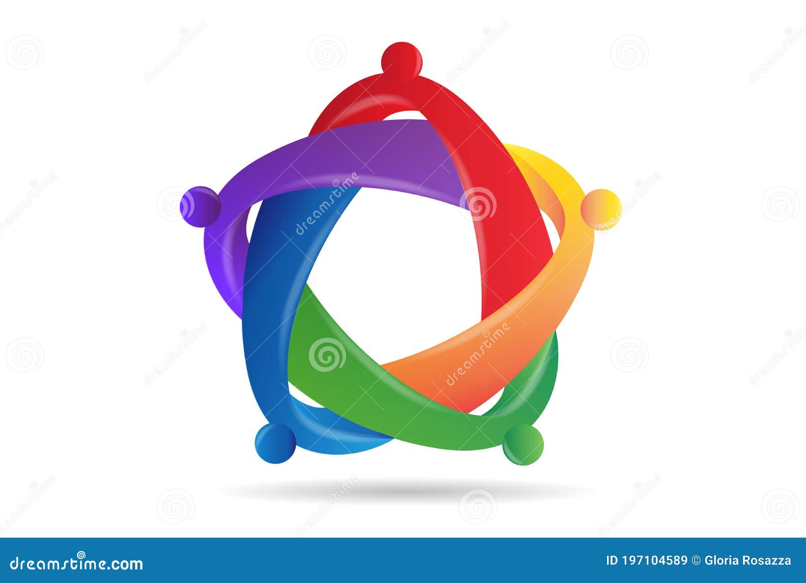 Logo Teamwork Business People Unity Partners Friendship in a Hug Stock ...
