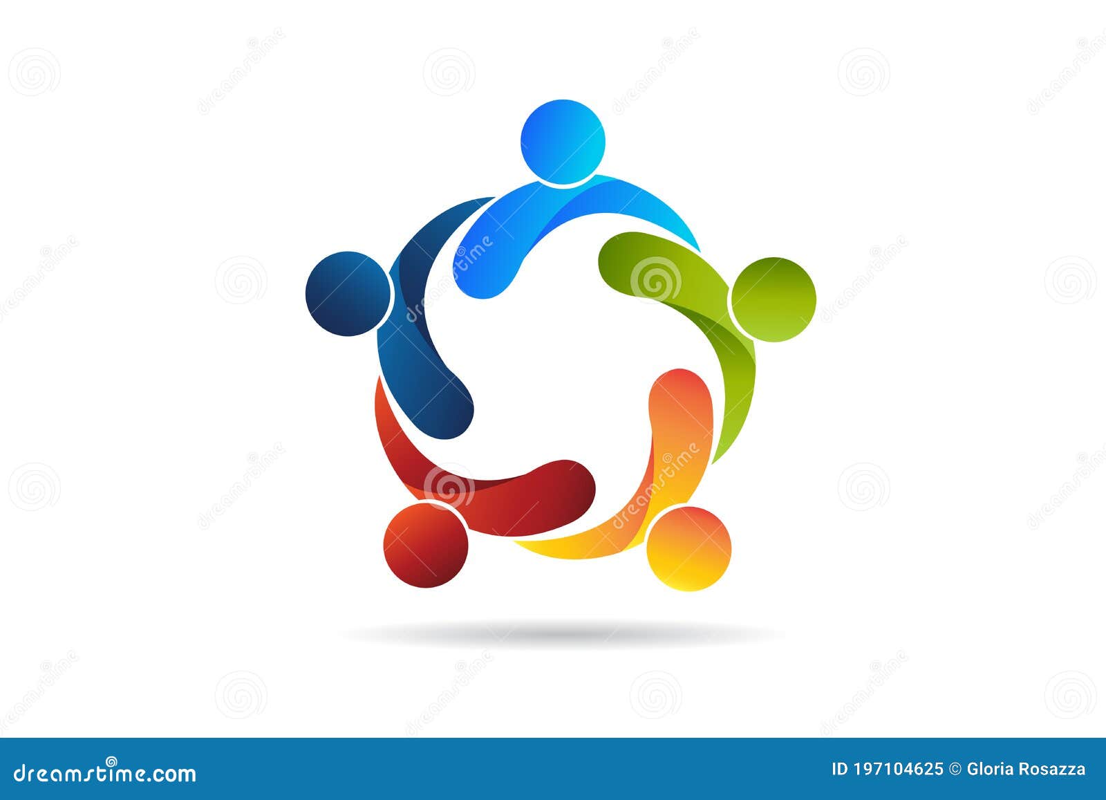 Logo Teamwork Unity Business People Cartoon Vector | CartoonDealer.com ...