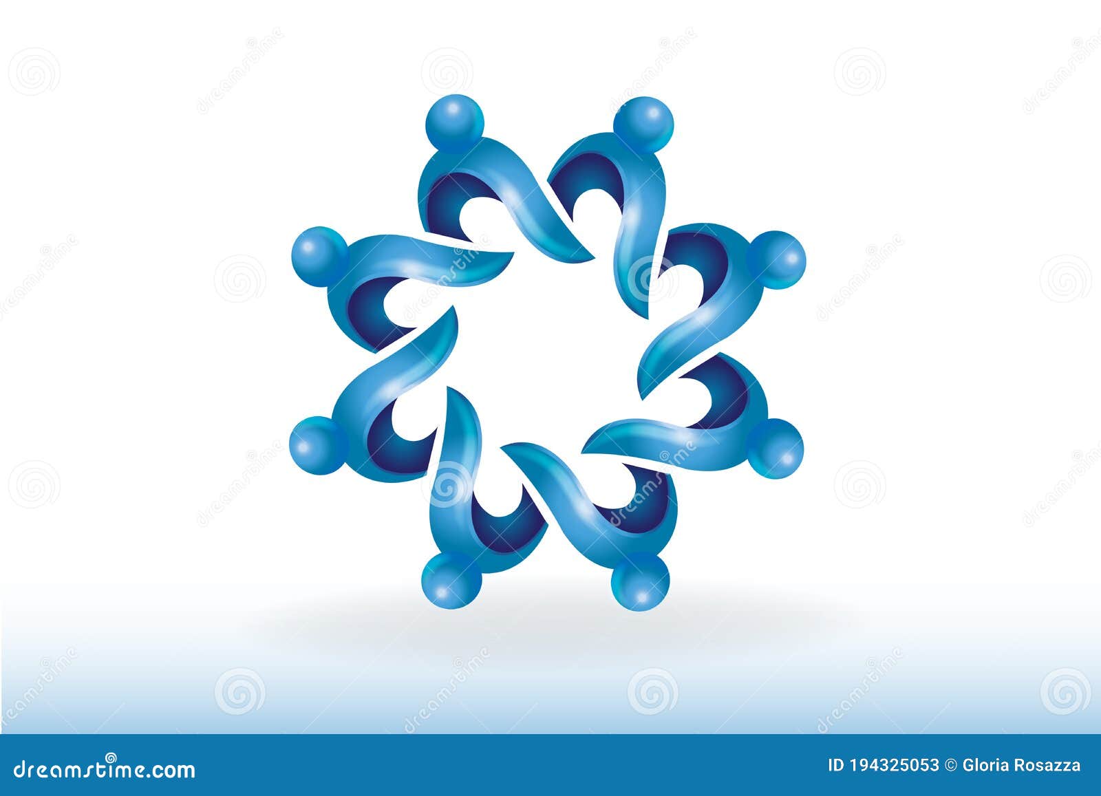 Teamwork Swooshes In A Circle People Logo Cartoon Vector ...