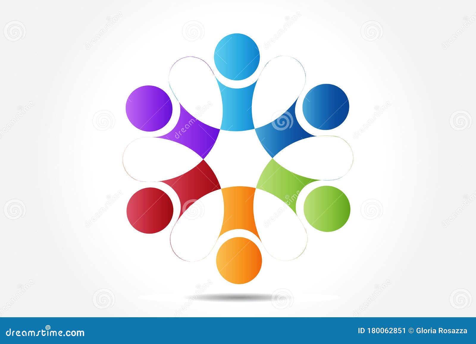 Logo Teamwork Colored People Icon Stock Vector - Illustration of design ...
