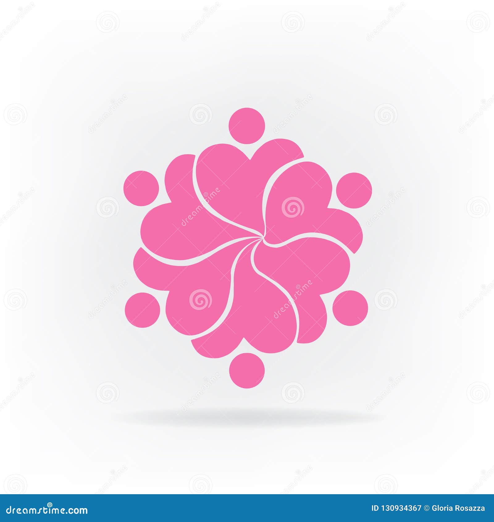 Logo Teamwork Flower Shape Vector Stock Vector - Illustration of ...