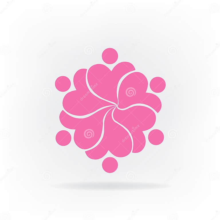 Logo Teamwork Flower Shape Vector Stock Vector - Illustration of ...