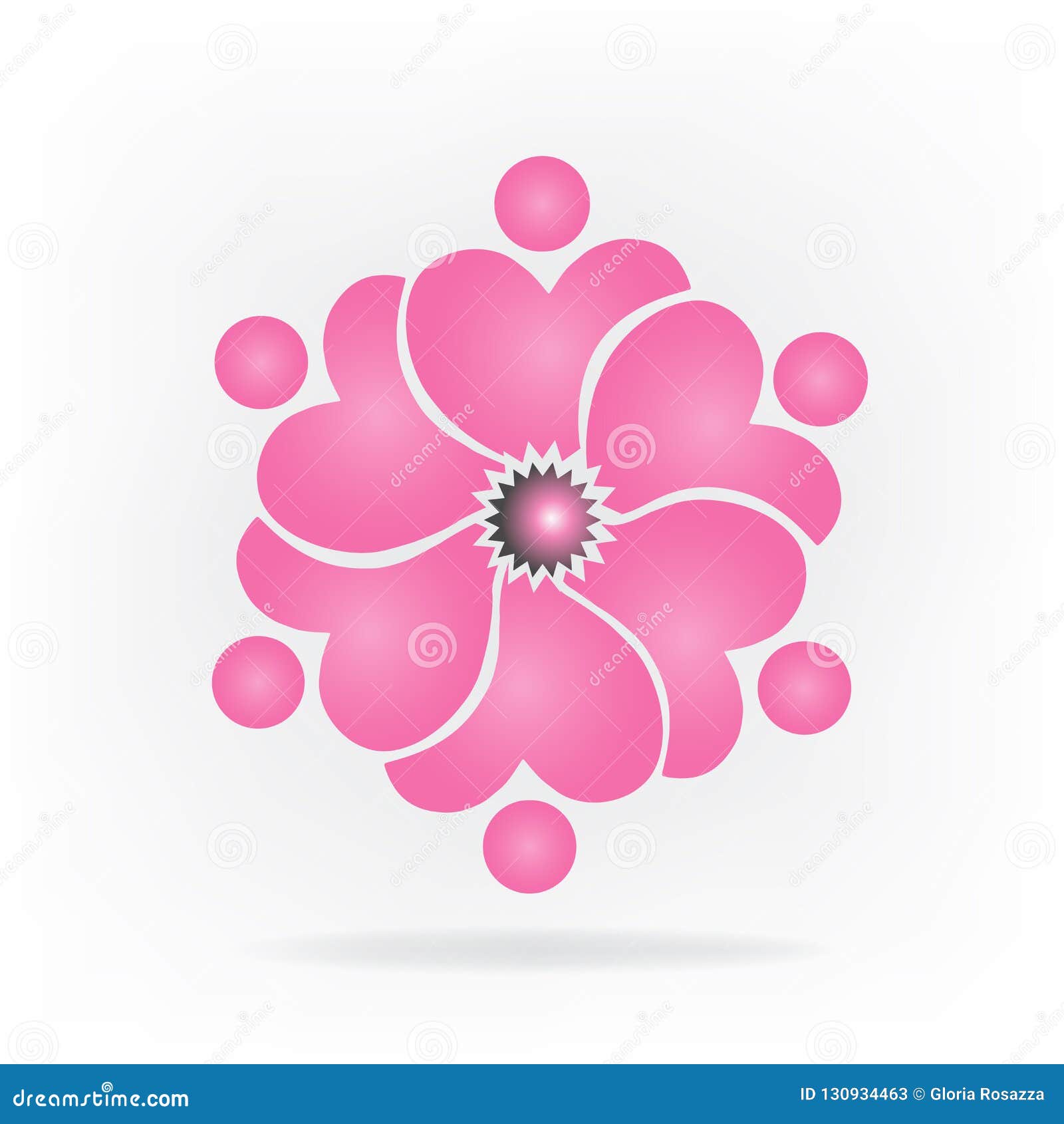 Logo Teamwork Flower Shape Vector Stock Vector - Illustration of ...