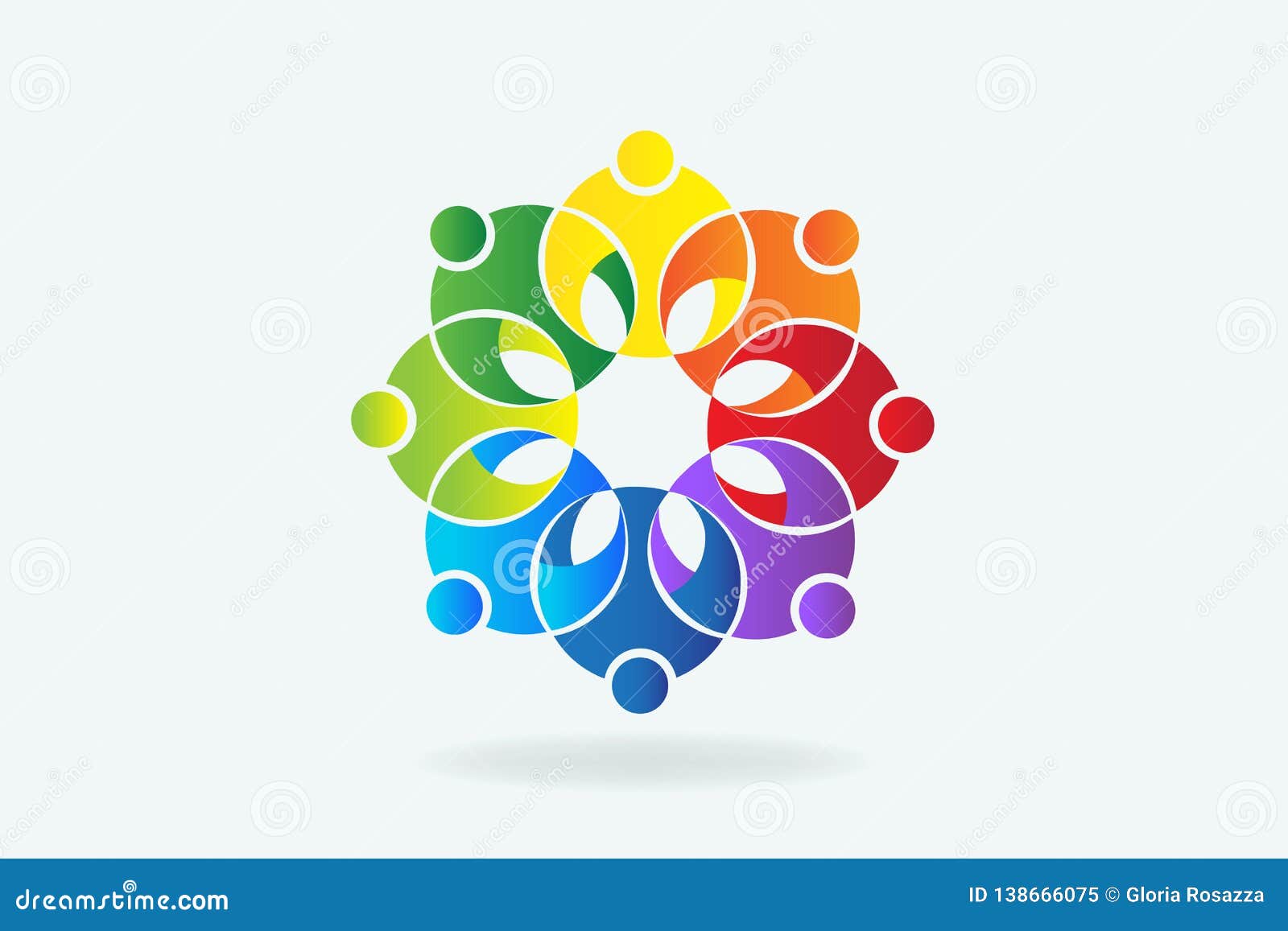 Logo Teamwork Flower People Vector Stock Vector - Illustration of ...
