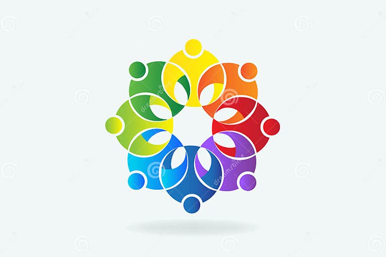 Logo Teamwork Flower People Vector Stock Vector - Illustration of ...