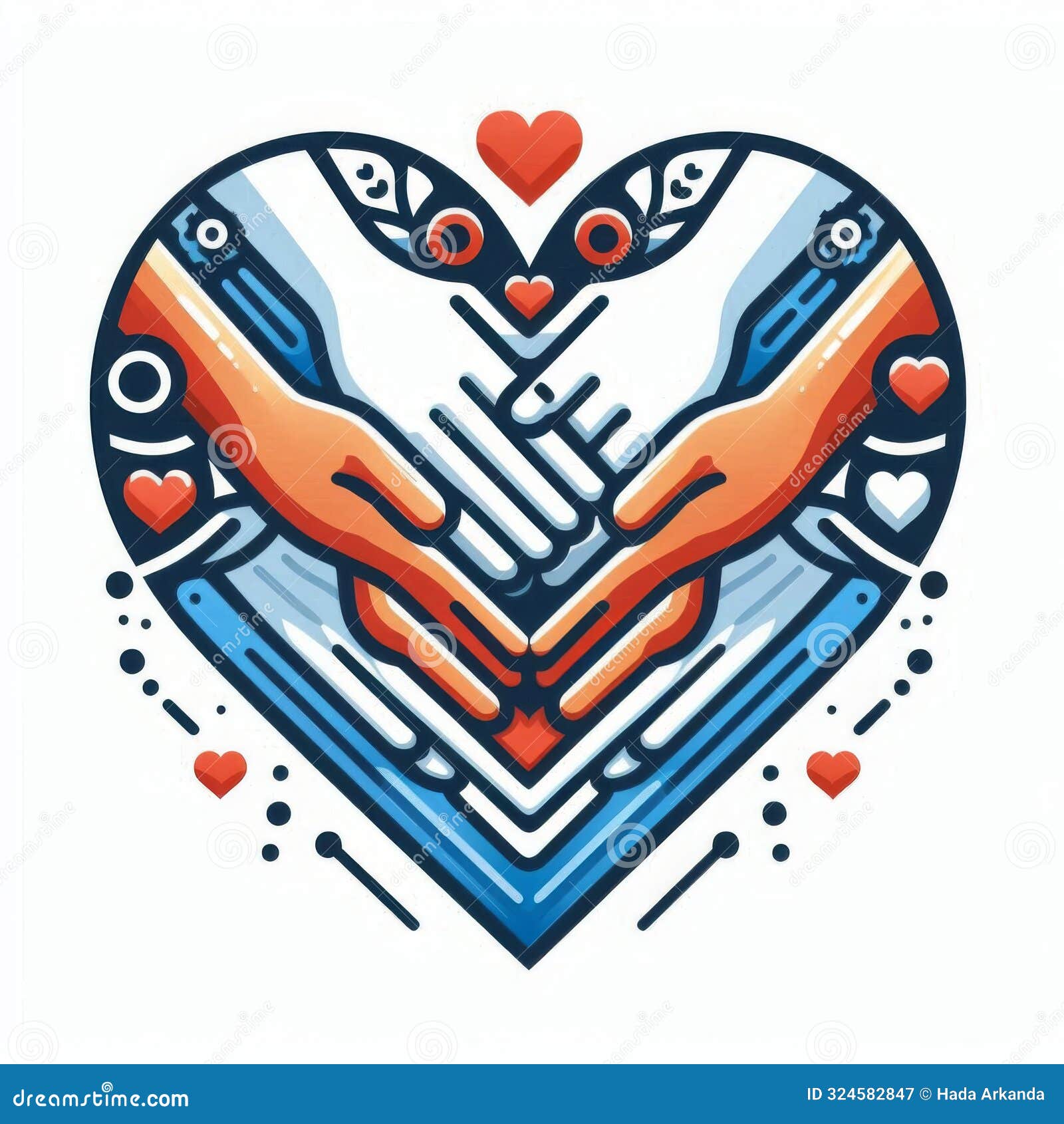 Logo of Teamwork Hands Forming a Heart Shape Stock Illustration ...