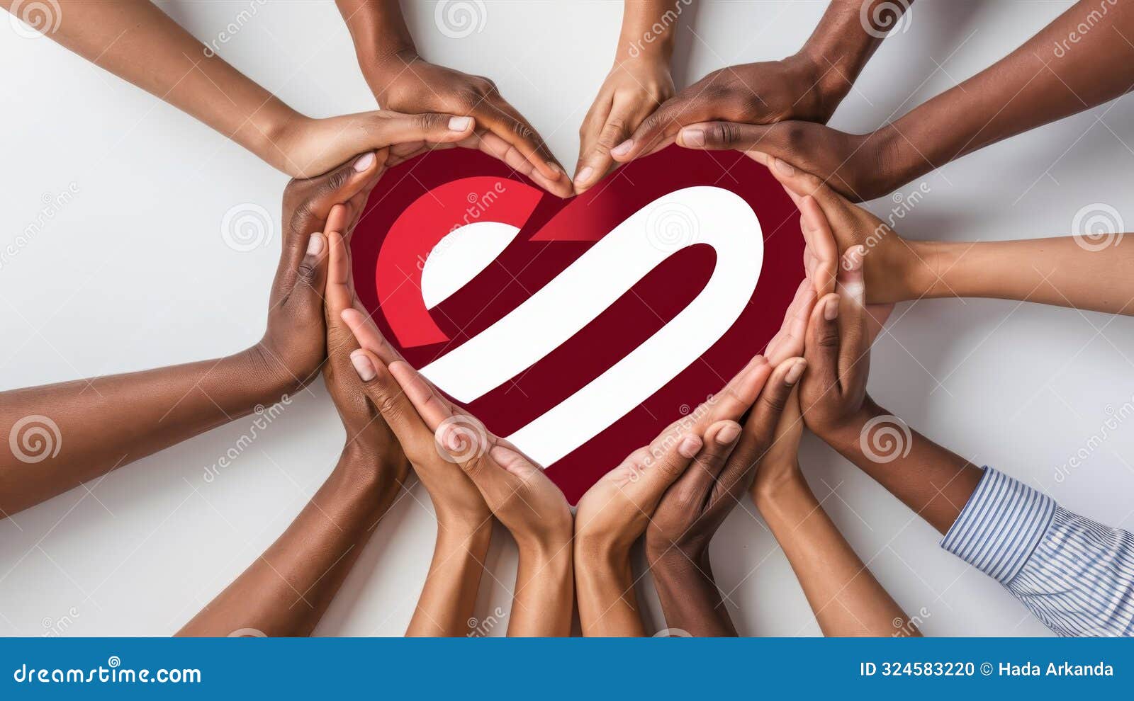 Logo of Teamwork Hands Forming a Heart Shape Stock Illustration ...