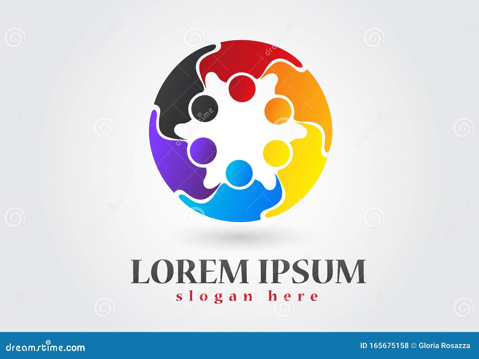 Logo Teamwork Hugging People Vector Stock Vector - Illustration of ...